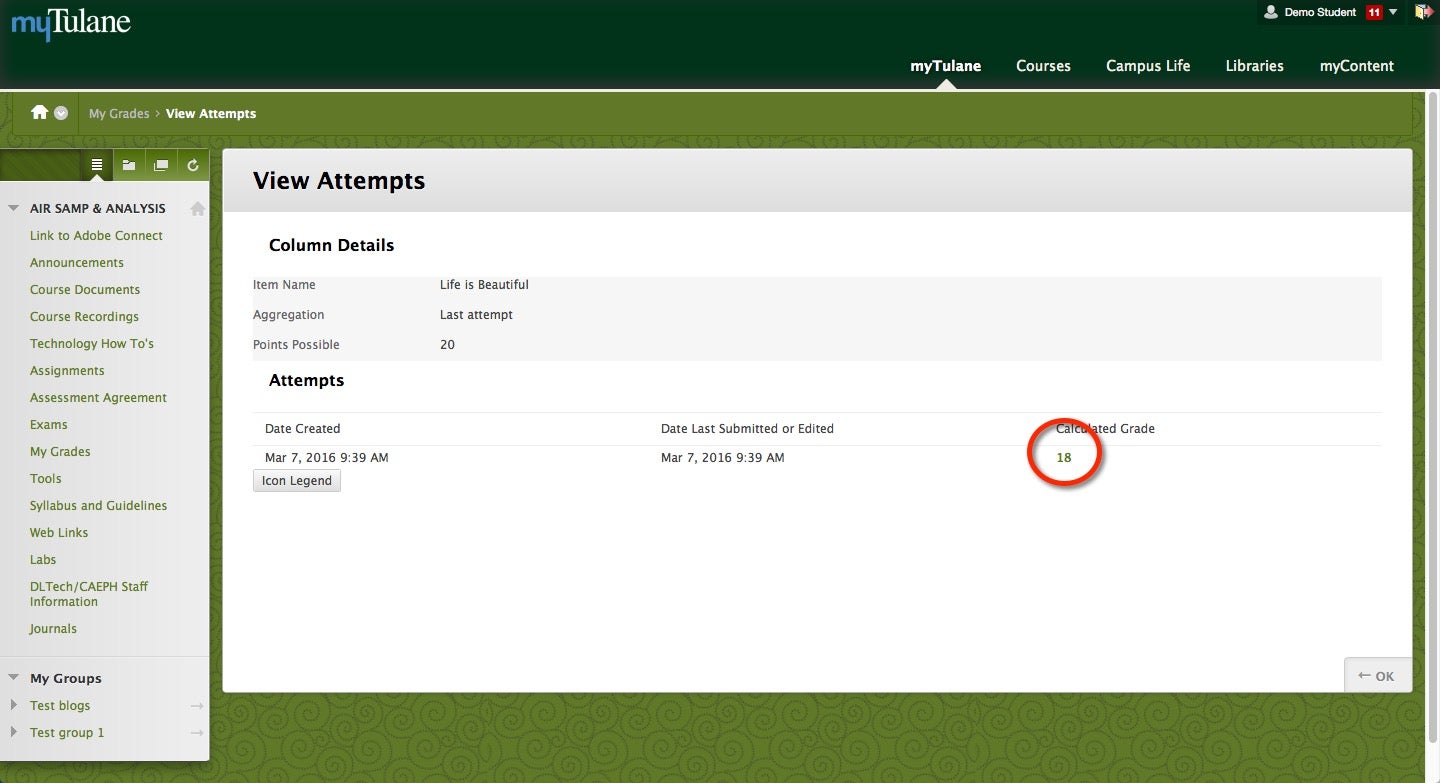 How do I view my grades and quiz feedback in Blackboard? | Tulane Guide ...