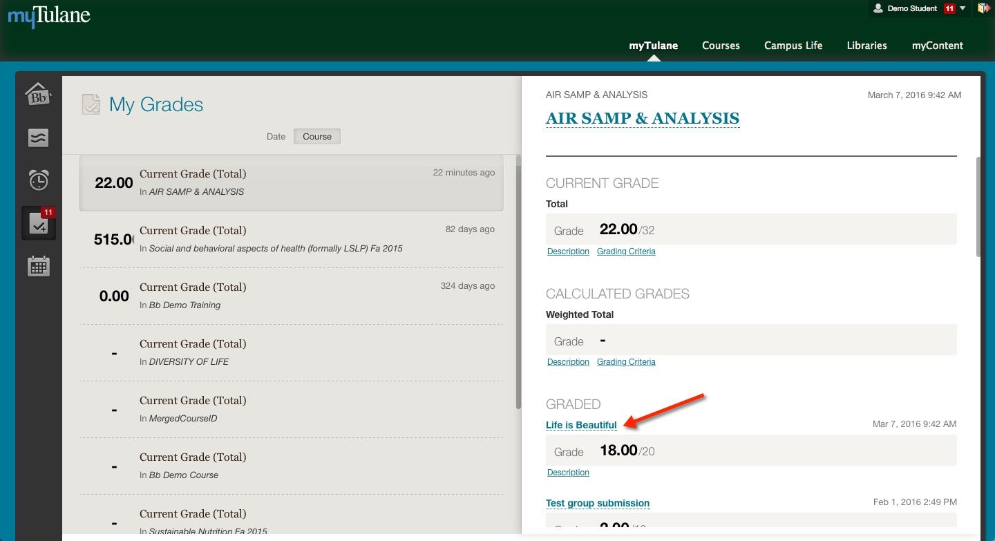 How do I view my grades and quiz feedback in Blackboard? | Tulane Guide ...