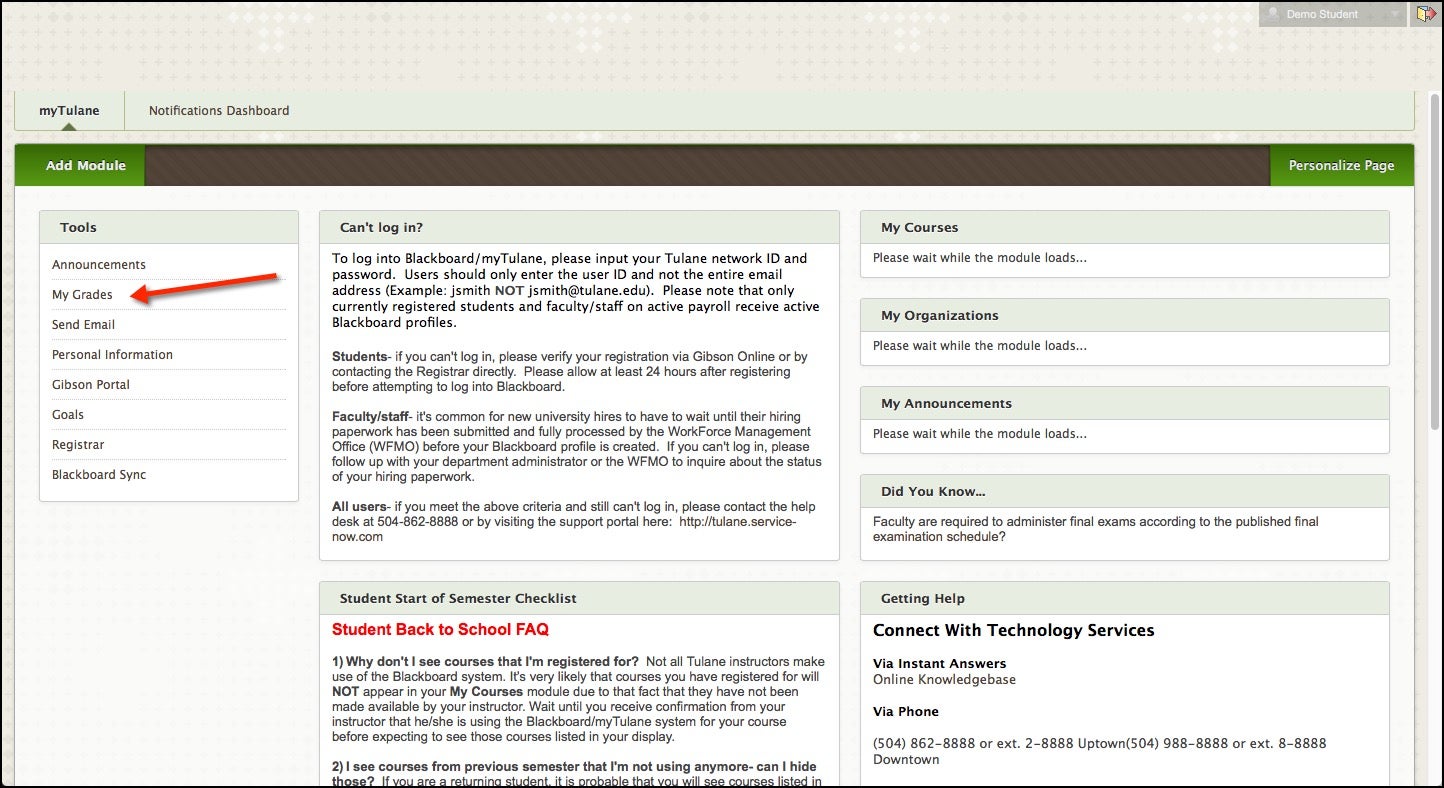 How do I view my grades and quiz feedback in Blackboard? | Tulane Guide ...
